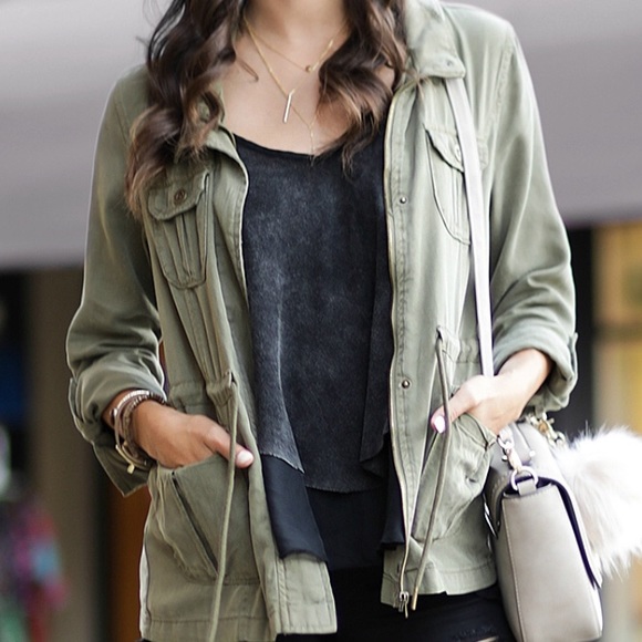 Jackets & Coats | Luxe Washed Tencel Cargo Jacket In Olive | Poshmark